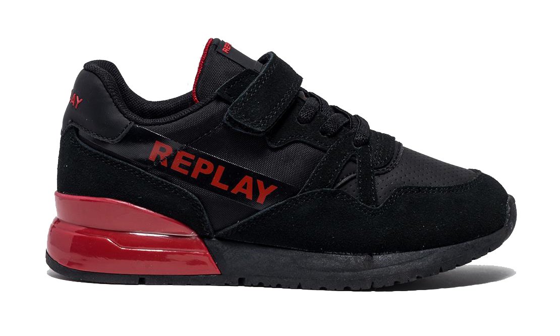Replay Kids Kaν JS290001L Black/Red | Apostolidis Shoes